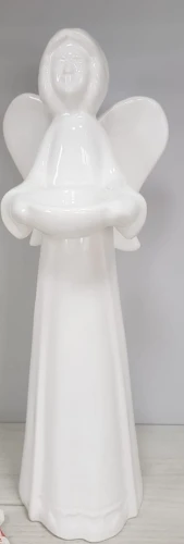 Anioł ceramiczny wysoki z tealight 45cm | Kraina AGD